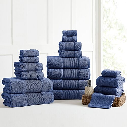 Click here for Aircloud 18-pc. Solid Bath Towel Set  One Size  Bl... prices
