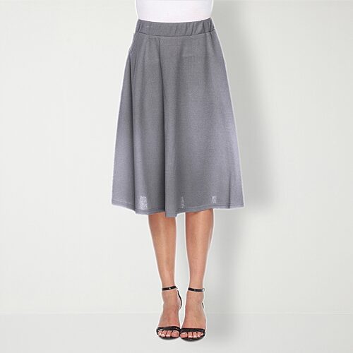 Click here for White Mark Saya Flare Skirt  Medium  Gray prices