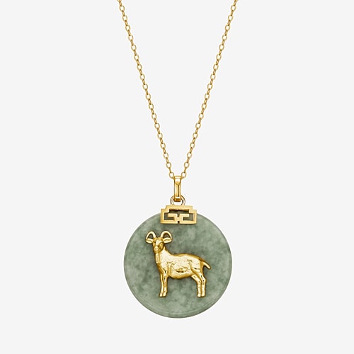 Click here for Goat Womens Genuine Green Jade 18K Gold Over Silve... prices