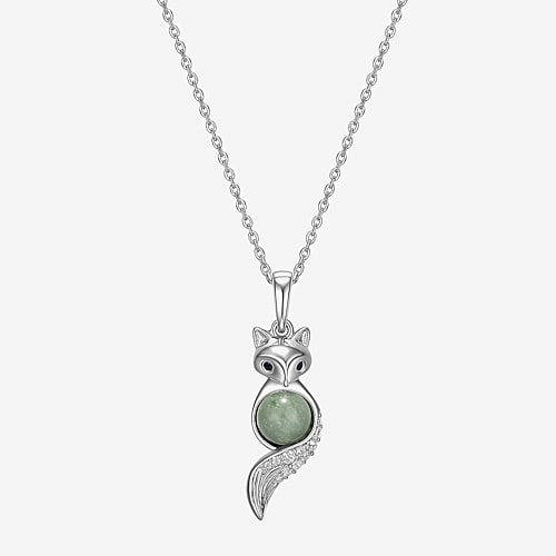 Click here for Fox Womens Genuine Green Jade Sterling Silver 18 I... prices
