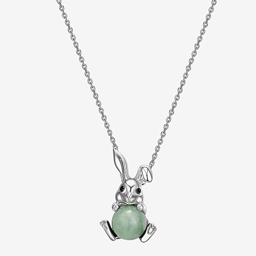 Click here for Rabbit Womens Genuine Green Jade Sterling Silver 1... prices