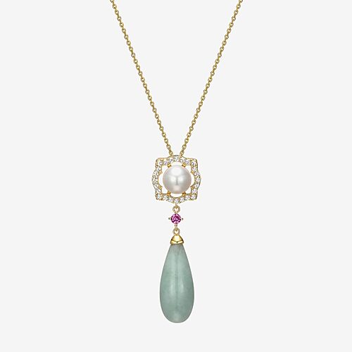 Click here for Womens Genuine Green Jade 18K Gold Over Silver 18... prices