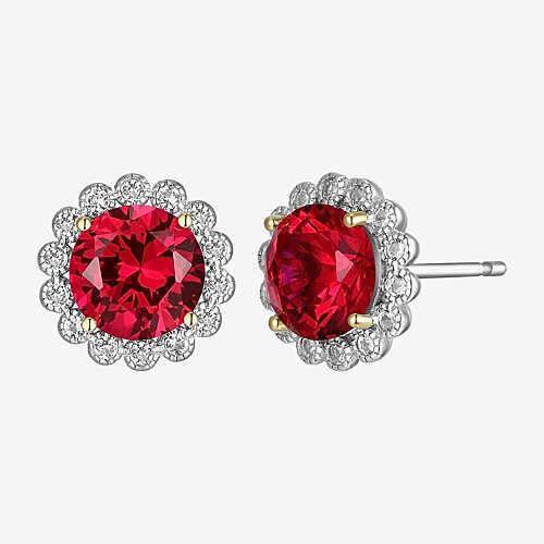 Click here for Gemstone Sterling Silver 10.3mm Flower Stud Earrin... prices