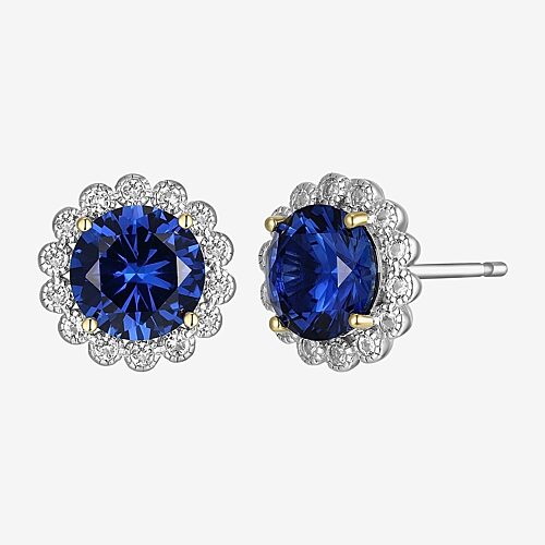 Click here for Gemstone Sterling Silver 10.3mm Flower Stud Earrin... prices