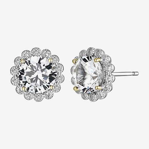 Click here for Gemstone Sterling Silver 10.3mm Flower Stud Earrin... prices