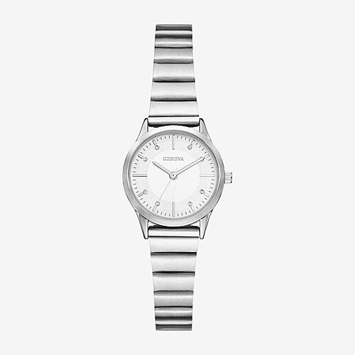 Click here for Geneva Womens Crystal Accent Silver Tone Stainless... prices