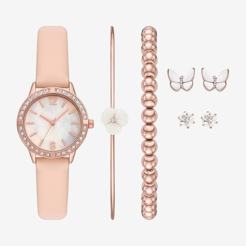 Click here for Womens Crystal Accent Pink 7-pc. Watch Boxed Set F... prices