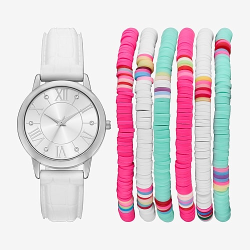 Click here for Womens Crystal Accent White 7-pc. Watch Boxed Set... prices