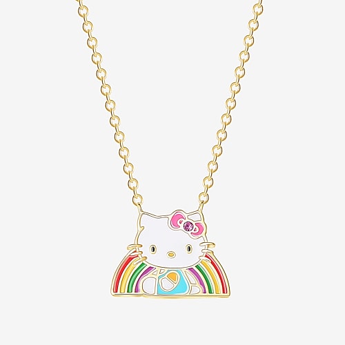 Click here for Rainbow Womens Pink Crystal 18K Gold Over Brass 18... prices