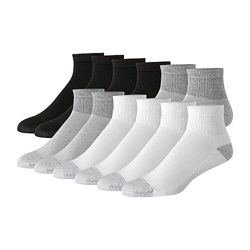 Click here for Hanes Ultimate Mens Multi-Pack 12 Pair Quarter Ank... prices