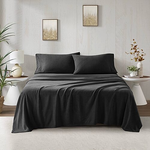 Madison Park Micro-Fleece 4-Pc. Sheet Set  Full - Black