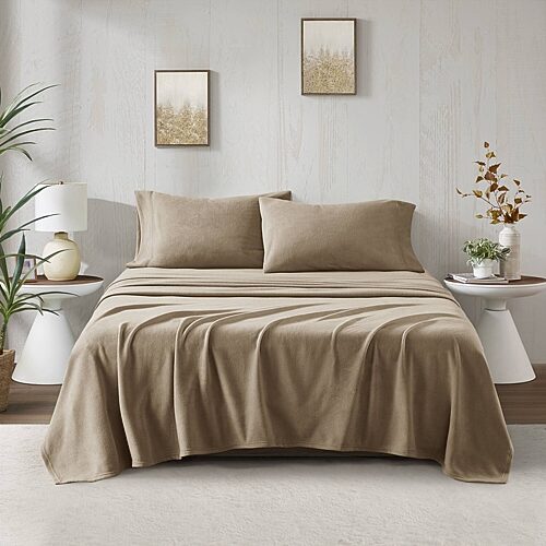 Madison Park Micro-Fleece 4-Pc. Sheet Set  California King - Brown