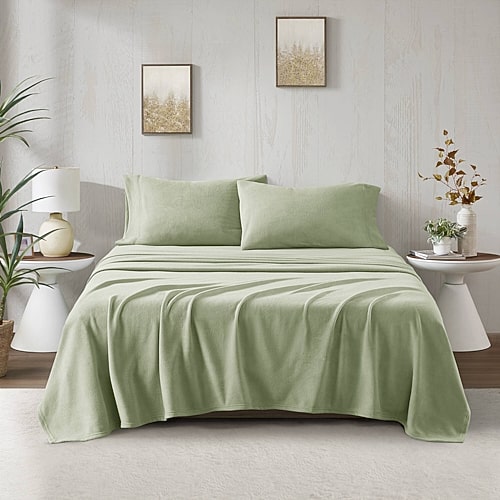 Madison Park Micro-Fleece 4-Pc. Sheet Set  King - Green