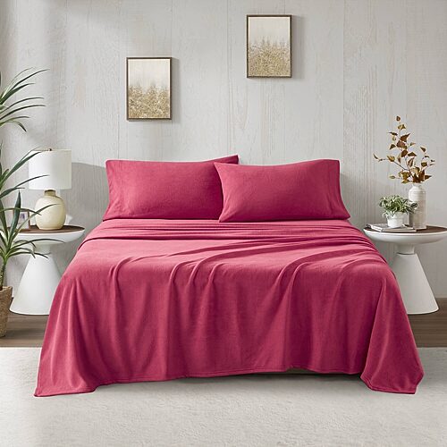Madison Park Micro-Fleece 4-Pc. Sheet Set  California King - Red