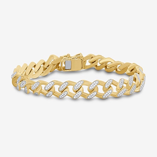 Click here for (F / Si2) Mens 14K Gold Over Silver 8 1/2 Inch Sem... prices