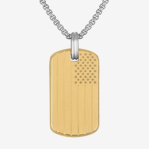 Click here for Bulova Mens Stainless Steel Dog Tag 24 Inch Pendan... prices