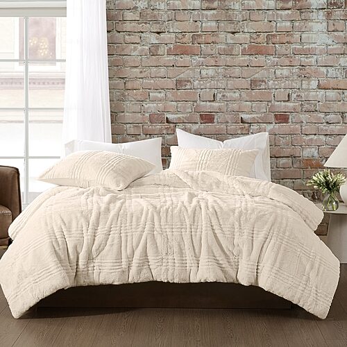 Click here for Brooklyn Loom Carved Faux Fur 3pc. Comforter Set prices