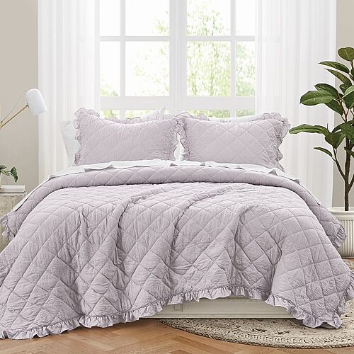 Click here for Truly Soft Crinkle Ruffle 3pc. Reversible Quilt Se... prices