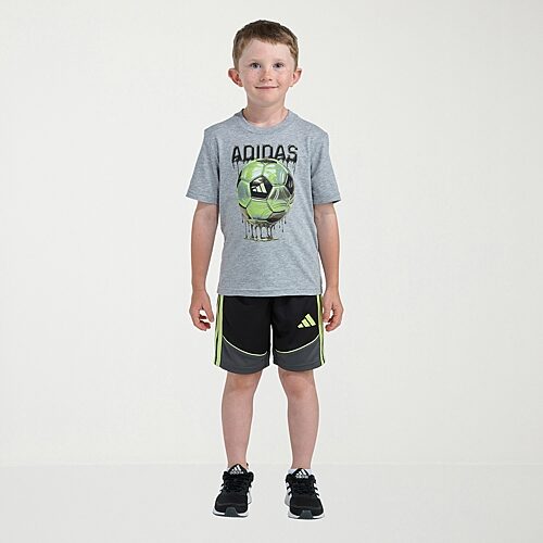 Click here for adidas Boys 2T-7 Graphic T-Shirt and Color block S... prices