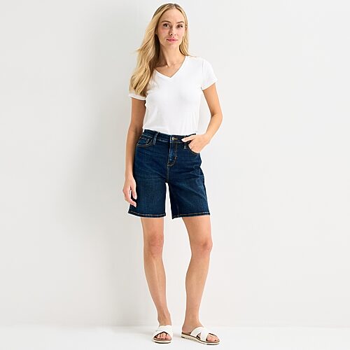 Click here for Liz Claiborne Lana Womens 8 High Rise Tall Denim S... prices
