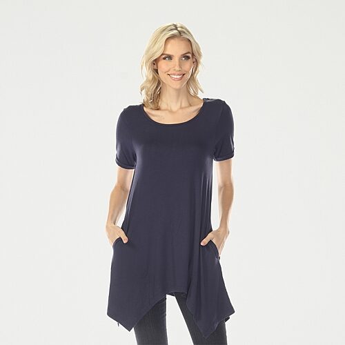 Click here for White Mark Swing Womens Scoop Neck Short Sleeve Tu... prices