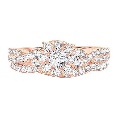Click here for Womens 1 CT. T.W. Natural White Diamond 14K Rose G... prices