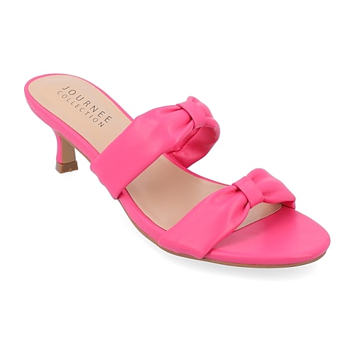 Journee Collection Womens Dyllan Double Strap Kitten Heel Dress Sandals - Pink