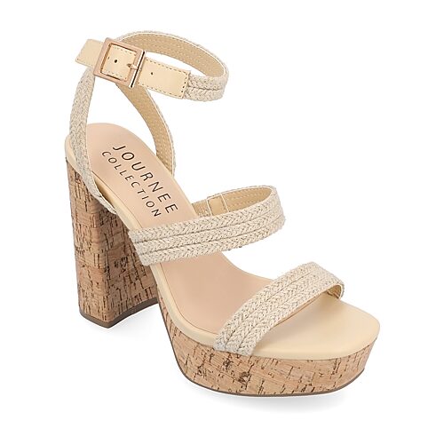 Journee Collection Womens Sienne Platform Sandals - Natural