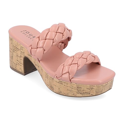 Journee Collection Womens Kyaa Braided Platform Sandals - Pink