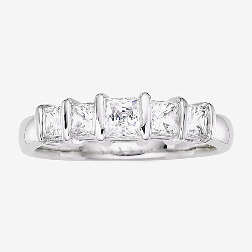 Click here for 1 CT.T.W. Natural Diamond 10K White Gold Princess... prices
