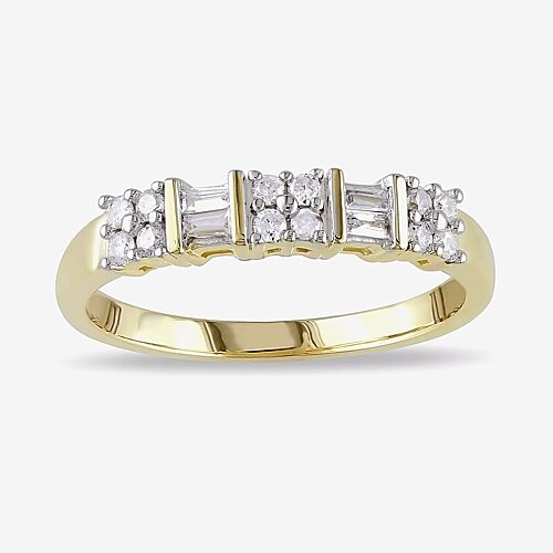 Click here for 1/4 CT.T.W. Natural Diamond 10K Yellow Gold Annive... prices