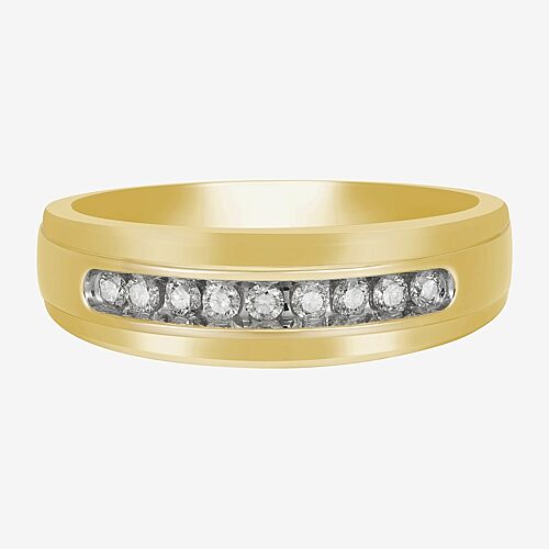 Click here for Mens 7MM 1/4 CT. T.W. Natural White Diamond 10K Go... prices