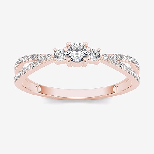 Click here for 1/4 CT.T.W. Natural Diamond 10K Rose Gold 3-Stone... prices