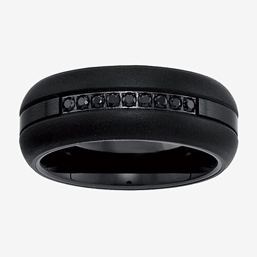 Click here for Mens 9M 1/5 CT. Natural Black Diamond Tungsten Wed... prices