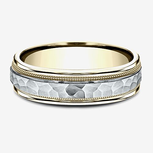 Click here for Hammered Mens 6MM 10K Gold Wedding Band  8  Two-to... prices