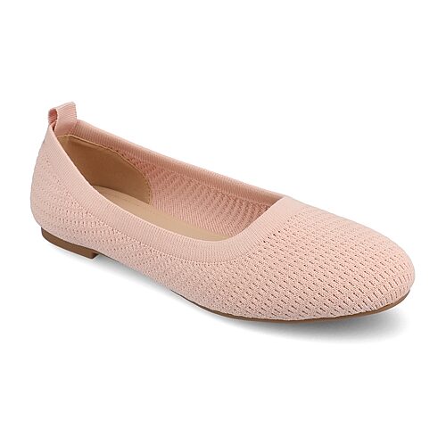 Journee Collection Womens Maryann Knit Round Toe Ballet Flats - Pink