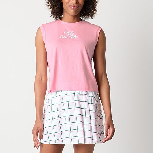 Xersion Womens Round Neck Sleeveless Graphic Muscle Tank Top  X-large  Pink