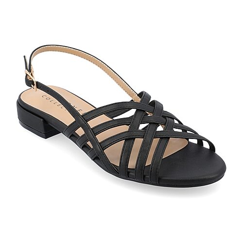 Journee Collection Womens Cassandra Heeled Sandals  7 1/2 Medium  Black