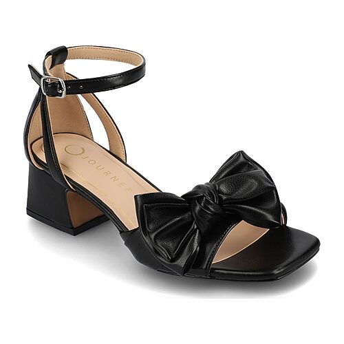 Journee Collection Womens Zevi Heeled Sandals  7 1/2 Medium  Black