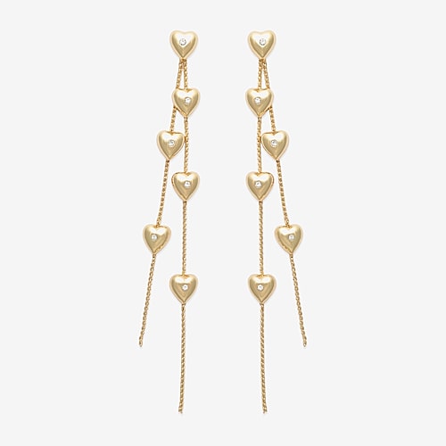 Click here for Mixit Gold Tone Linear Womens Heart Drop Earrings... prices
