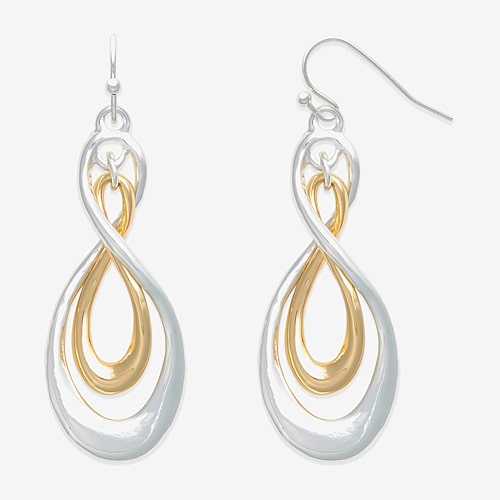 Click here for Mixit Two Tone Orbital Womens Infinity Drop Earrin... prices