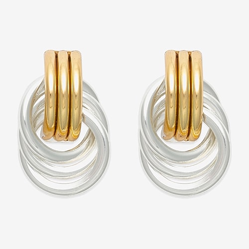 Click here for Mixit Two Tone Donut Twist 18.1mm Knot Stud Earrin... prices