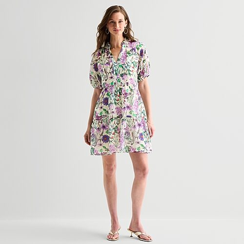 Click here for Sam And Jess Womens V Neck Short Sleeve Floral Shi... prices