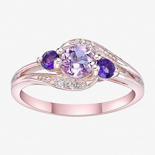 Click here for Womens Genuine Purple Amethyst 18K Gold Over Silve... prices