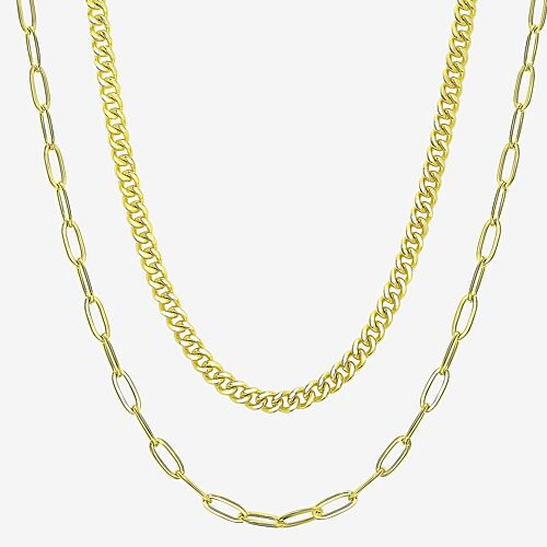 Click here for Womens 14K Gold Over Silver 18 Inch Link Chain Nec... prices