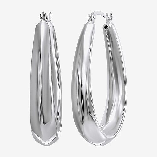 Click here for Womens Sterling Silver Hoop Earrings  One Size  Wh... prices