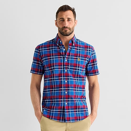 Click here for U.S. Polo Assn. Plaid Mens Short Sleeve Classic Fi... prices