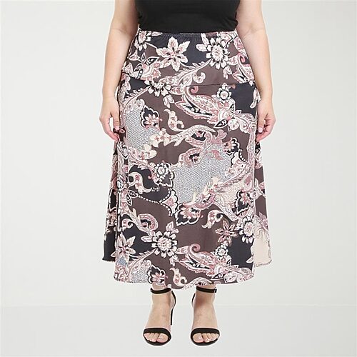 Click here for 24seven Comfort Apparel Plus Size Paisley Elastic... prices