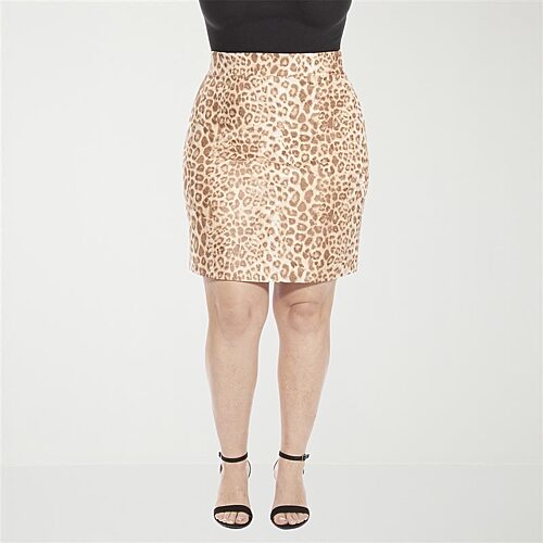 Click here for 24seven Comfort Apparel Plus Size Cheetah Elastic... prices