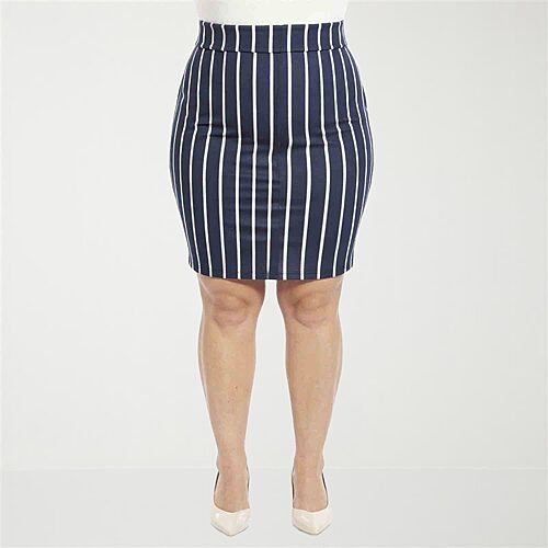 Click here for 24seven Comfort Apparel Plus Size Striped Elastic... prices